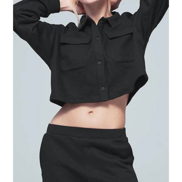 ALO Yoga | Tops | New Alo Yoga Renown Cropped Buttonup Pullover In ...